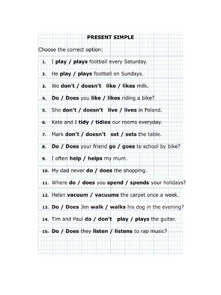 Quiz Simple Present and Present Perfect | PDF