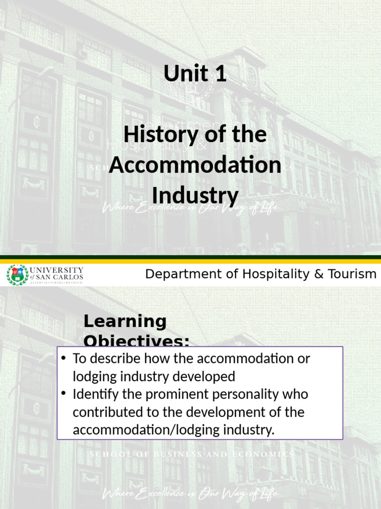 Unit 1 History of Accommodation PPTX 4 | PDF | Hotel | Sumer