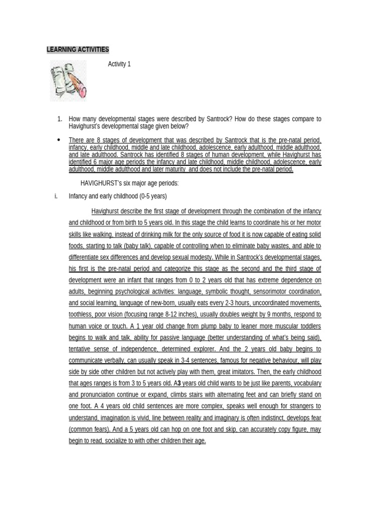 Module 2 Learning Activities Unit 2aizeljoy | PDF | Adolescence | Developmental Psychology