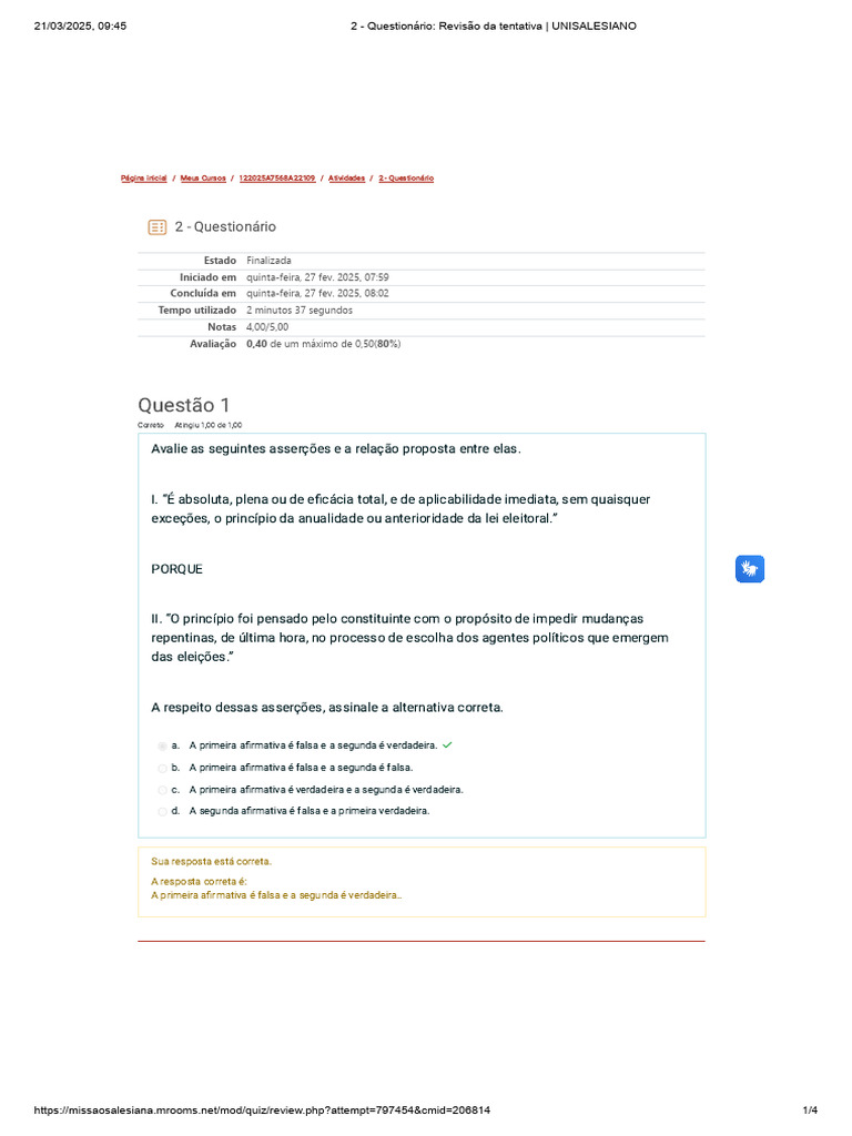 Questionário sobre Princípios Eleitorais | PDF | Eleições | Brasil