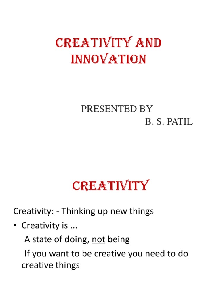 Creativity and Innovation | PDF