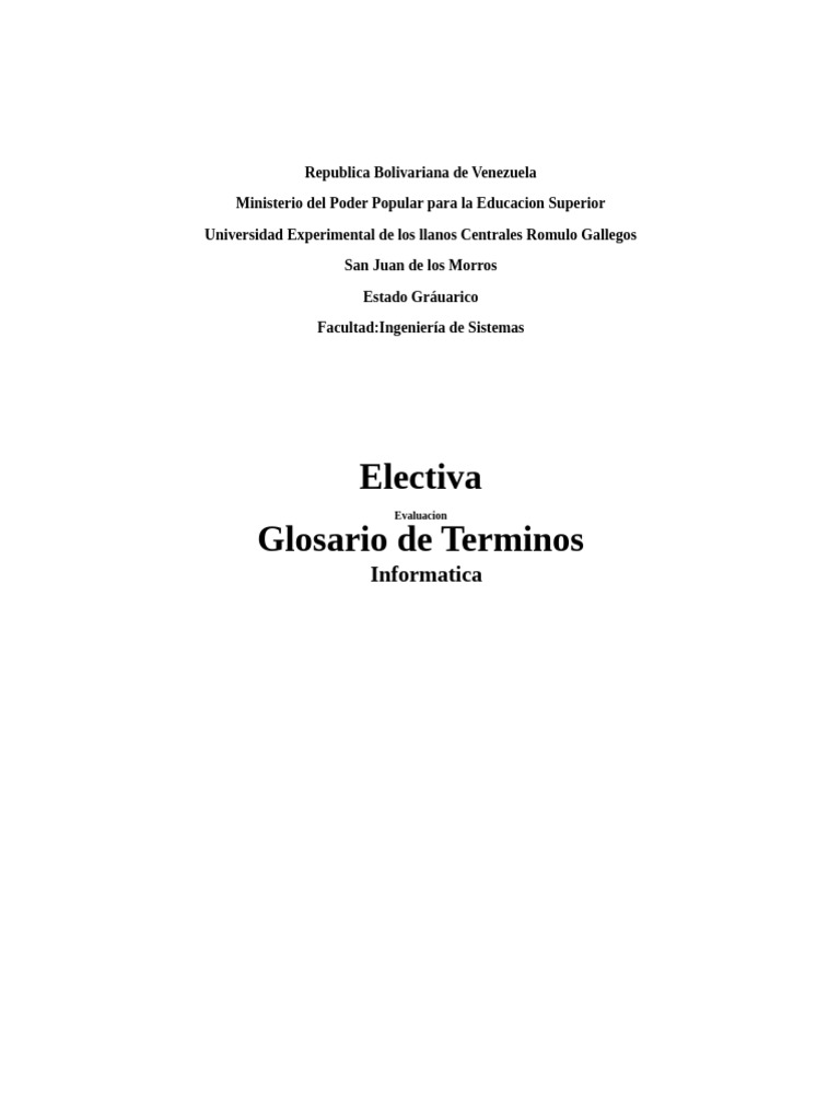 Glosario de Terminos de Electiva | PDF | Programa de computadora | Programación