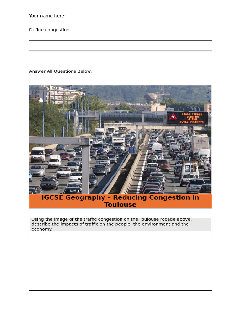 Congestion Problems Face by Urban Area | PDF