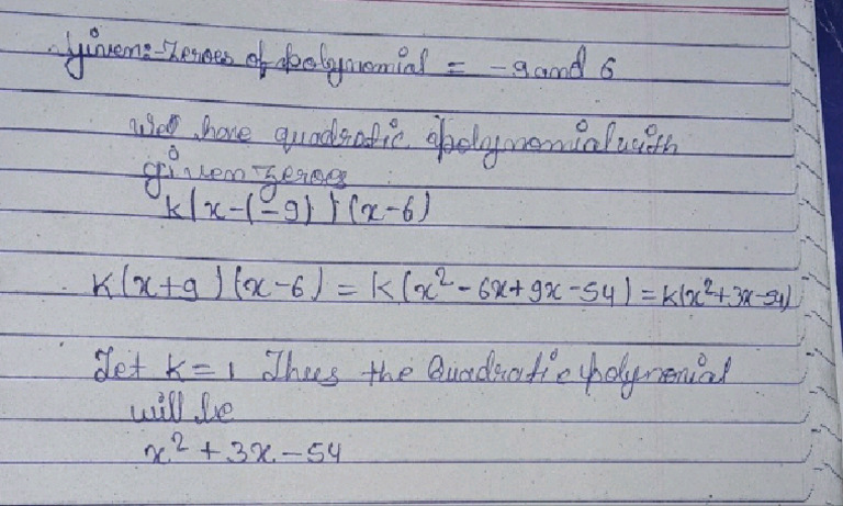 Find A Quadratic Polynomial Whose Pdf