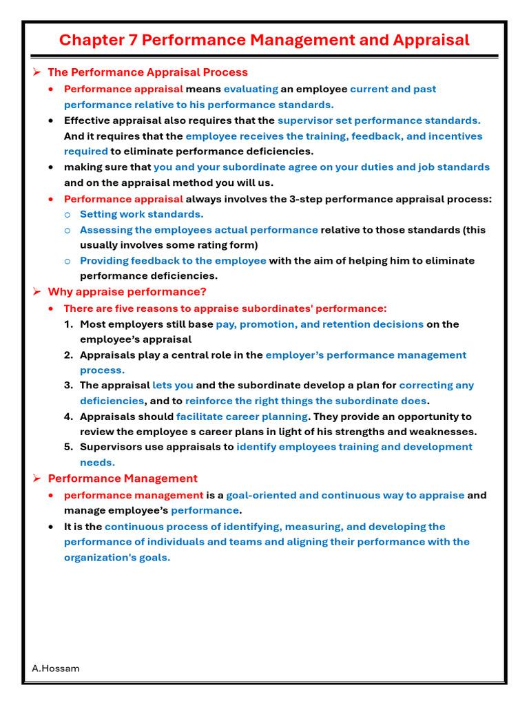 Chapter 7 Performance Management and Appraisal | PDF | Performance Appraisal | Behavior Modification