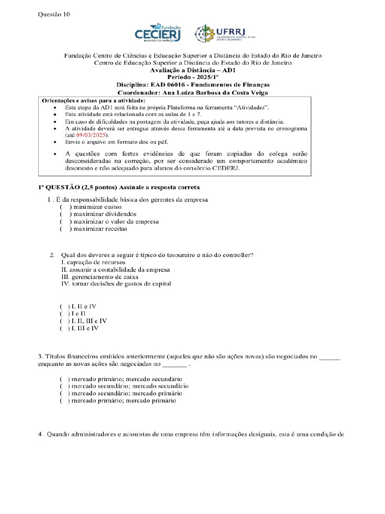 AD1 FundFin 2025 1 | PDF