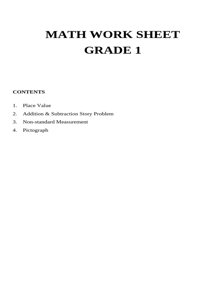 Student's Math Worksheet 1 | PDF