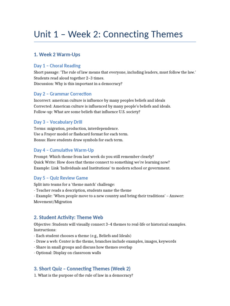 Unit 1 Week 2 US History | PDF