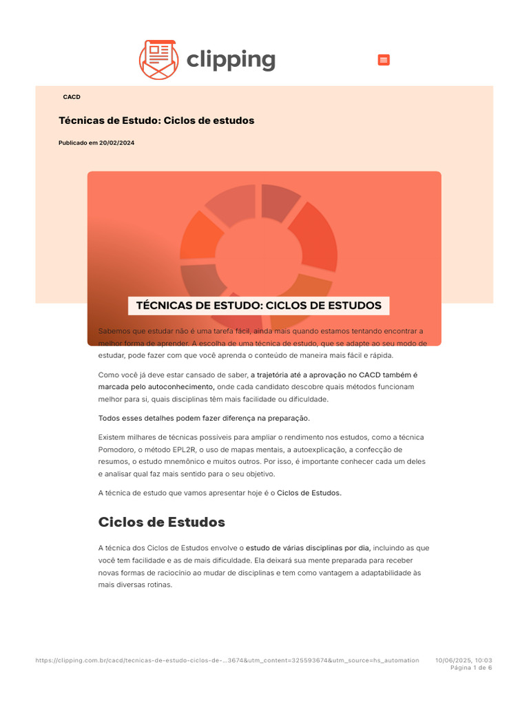 1-Técnicas de estudo- Ciclos de Estudos | PDF | Tempo | Economia