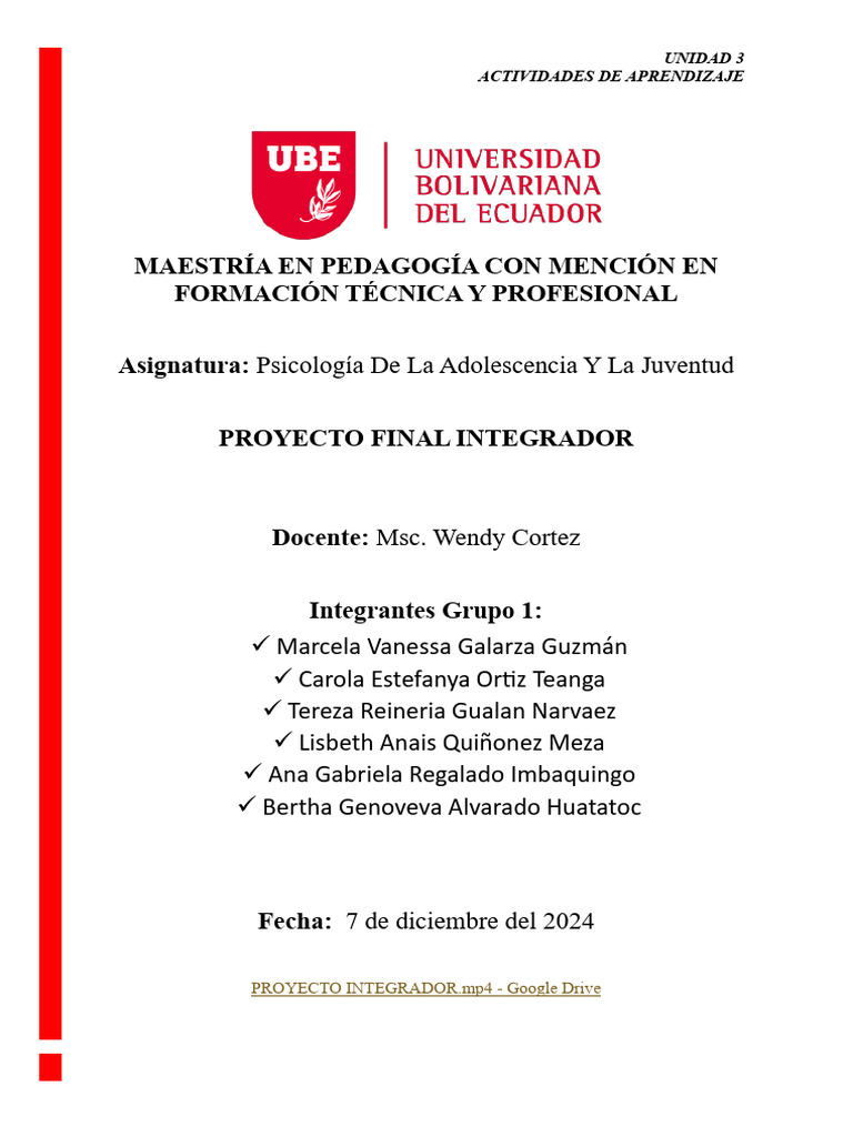 Proyecto Final Integrador GR.1 | PDF | Aprendizaje | Las emociones