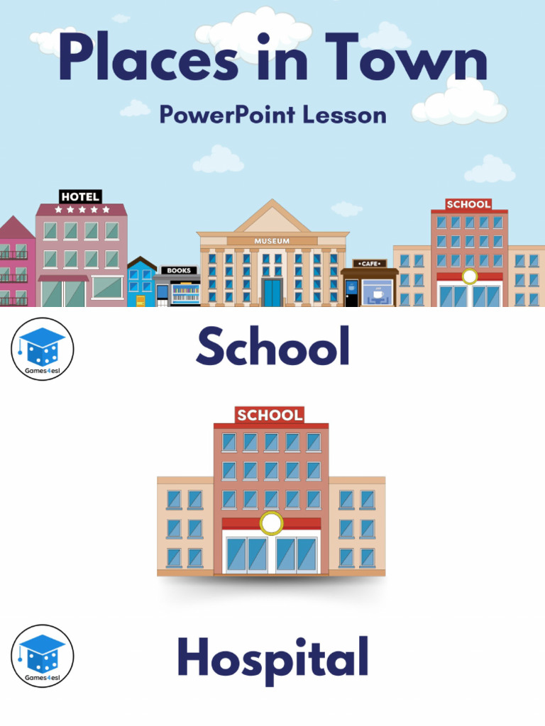 Places in Town PowerPoint Lesson | PDF