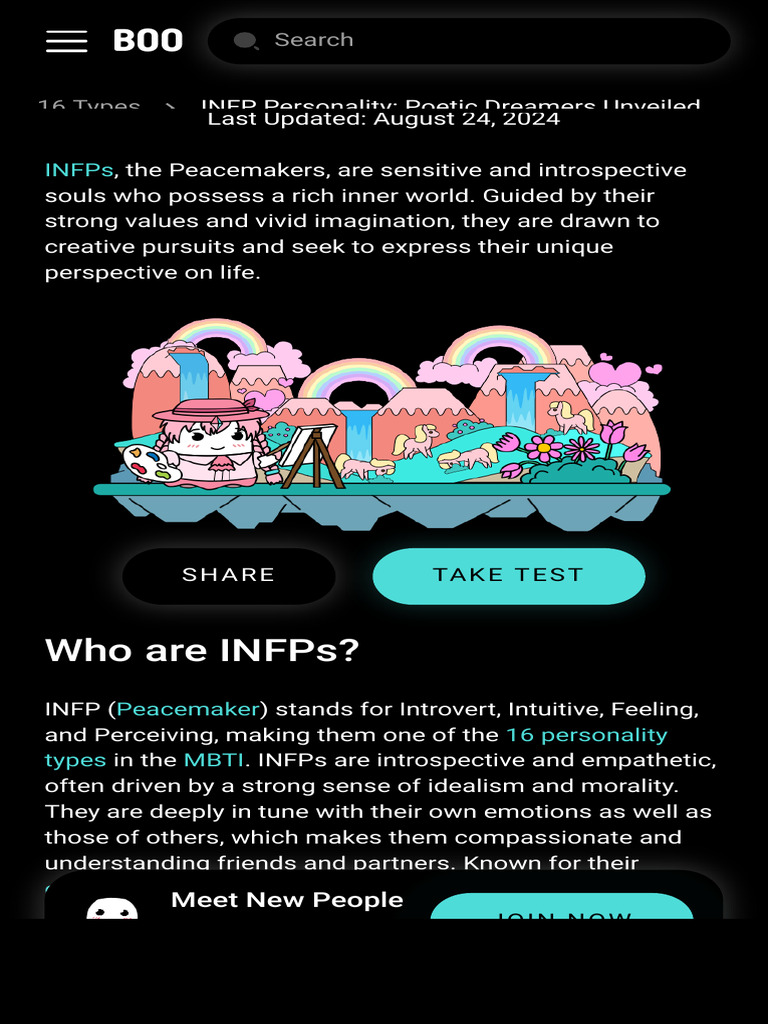 INFP Personality Profile, Traits and Quiz Boo | PDF
