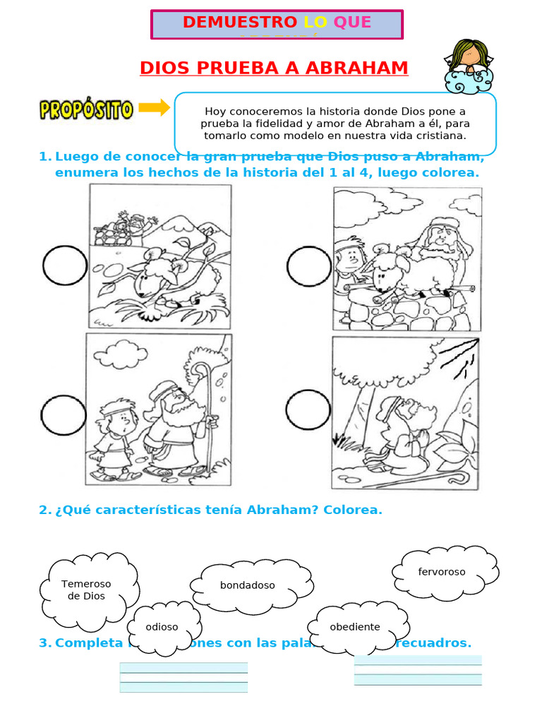 Ficha Religión - Dios Prueba A Abraham | PDF | Abrahán | Contenido bíblico
