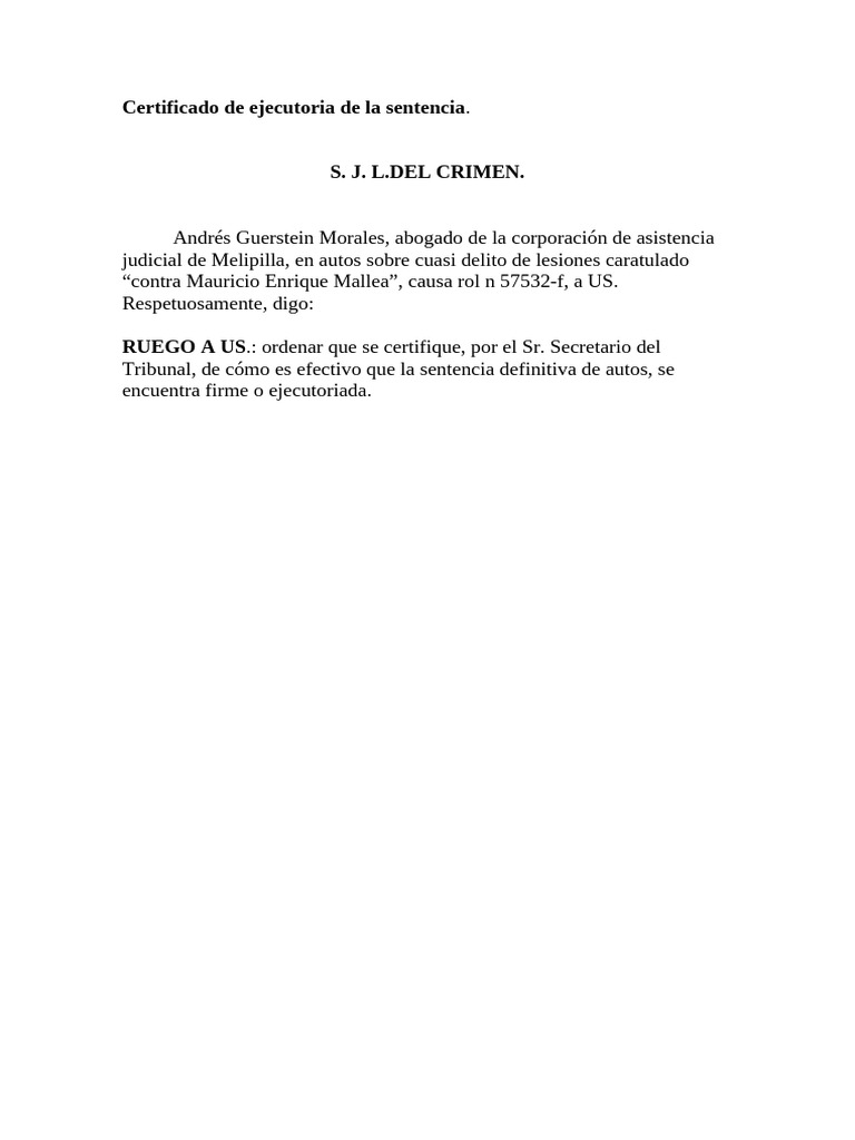 Certificado de Ejecutoria de La Sentencia1. | PDF