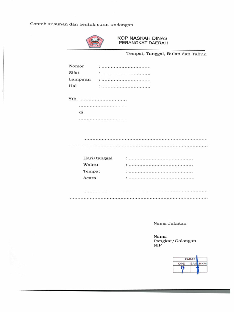 Contoh Surat Undangan Resmi | PDF
