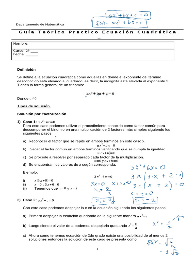 Ecuacion Cuadratica | PDF | Ecuaciones | Ecuación cuadrática