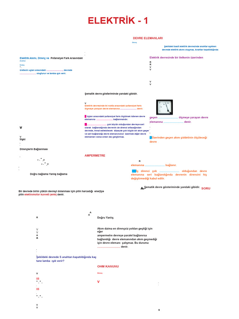SNF Youtube FİZİK Elektrik - A4-2 | PDF
