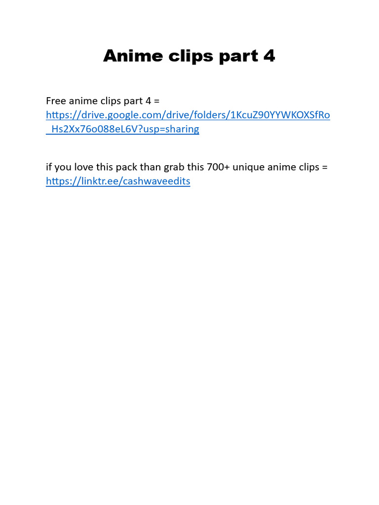 Free Anime Clips Pack Part 4 | PDF