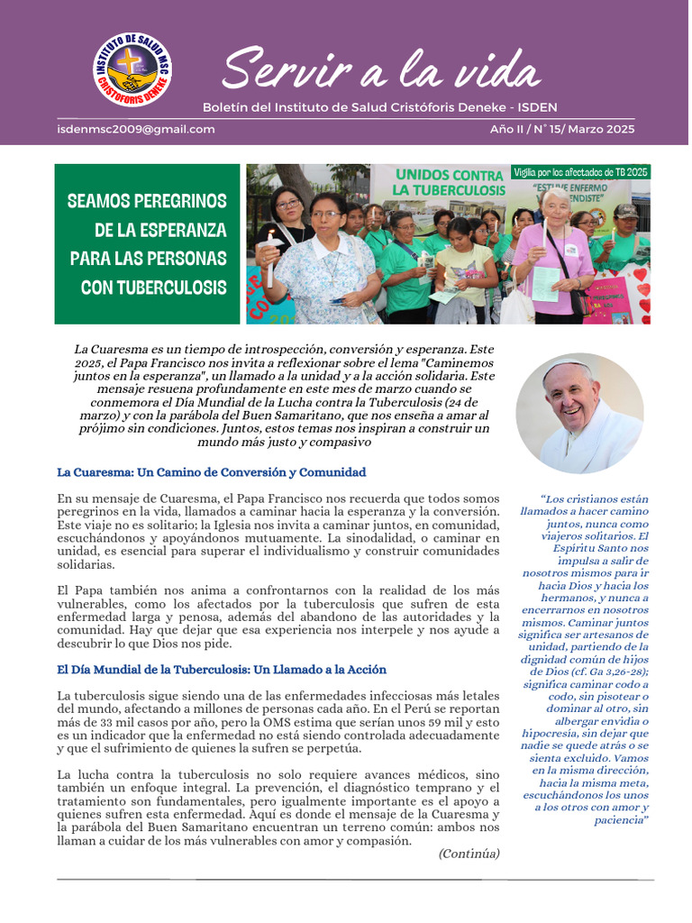 Boletín ISDEN N° 15 | PDF | Papa Francisco | Amor
