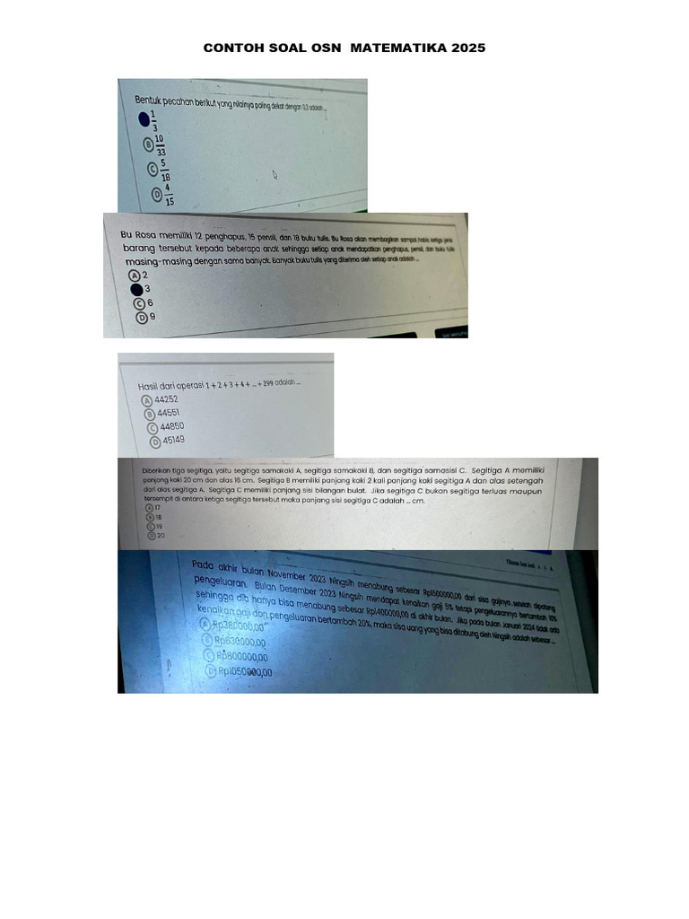 Soal Simulasi Osn Matematika 2025 | PDF