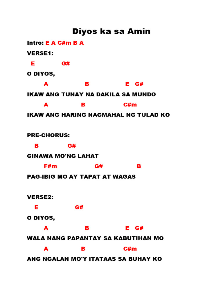 Diyos Ka Sa Amin Chords | PDF
