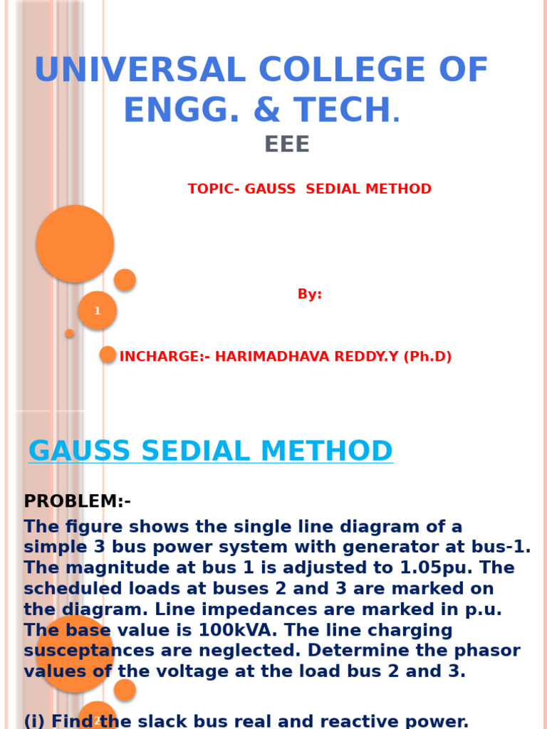 Gauss Sedial Method | PDF | Physical Quantities | Power Engineering