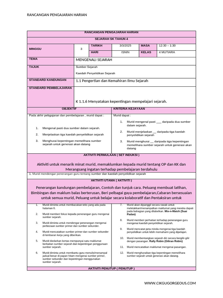 Sej Minggu 3 4M | PDF