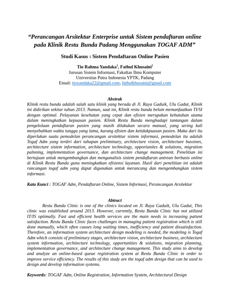 Jurnal Arsitektur Enterprise | PDF