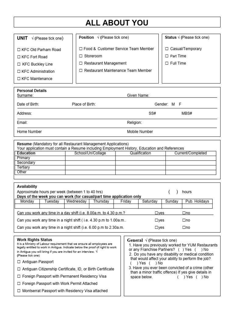 Application For Employment | PDF | Passport | Travel Visa