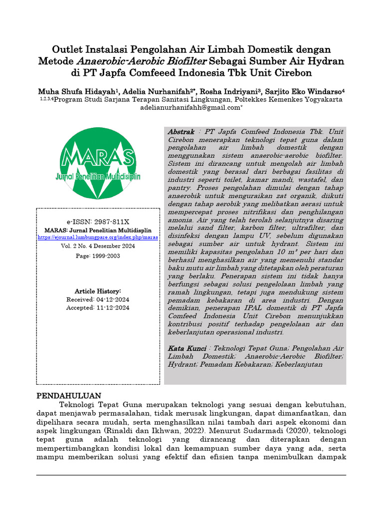 Anaerobic-Aerobic Biofilter | PDF