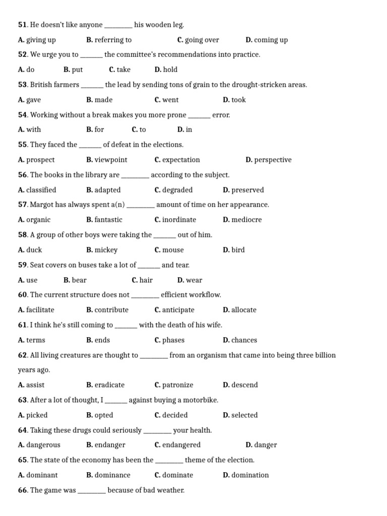 English Vocabulary Practice Exercises | PDF