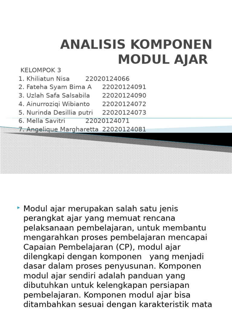 Analisis Komponen Modul Ajar | PDF