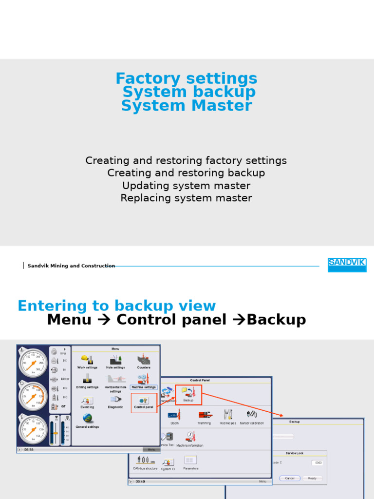 DPi - Factory Settings, System Backup, System Master | PDF | Booting | Usb Flash Drive