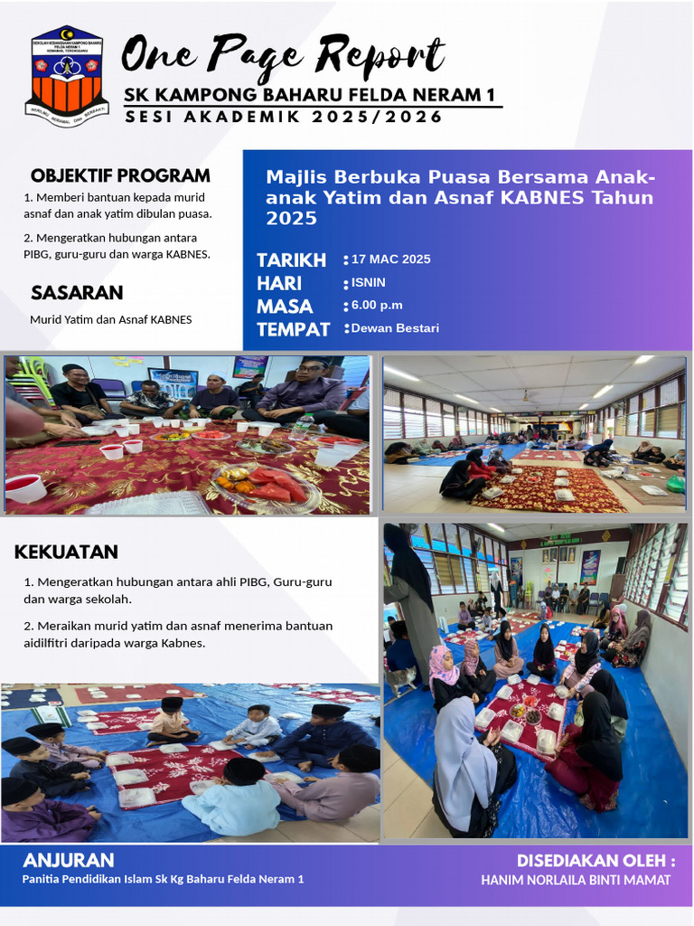 1 Laporan Majlis Berbuka Puasa Mac 2025 | PDF