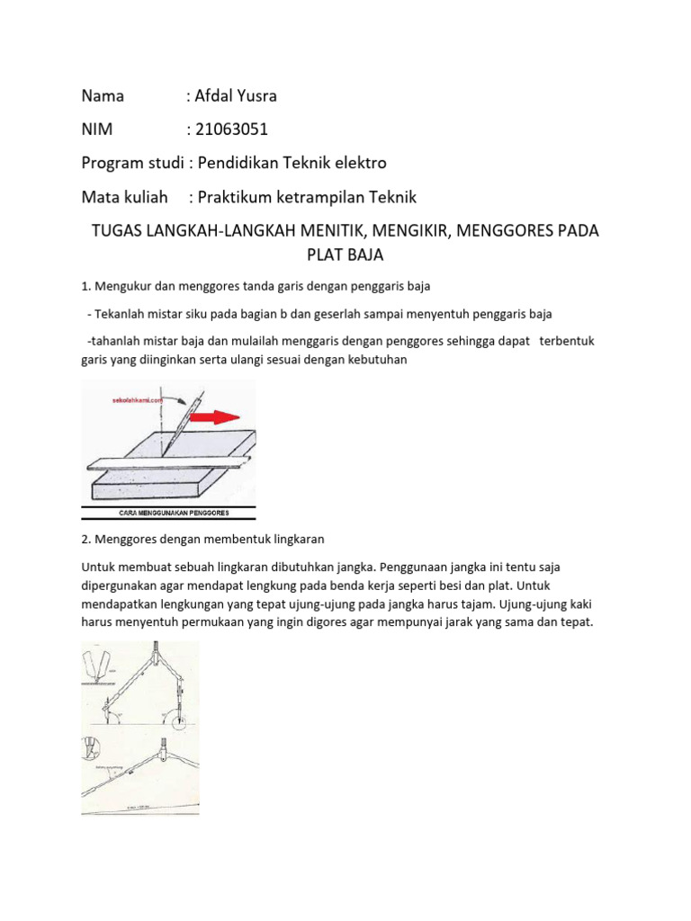 Tugas Menitik Dan Menggores AFDAL YUSRA 21063051 | PDF