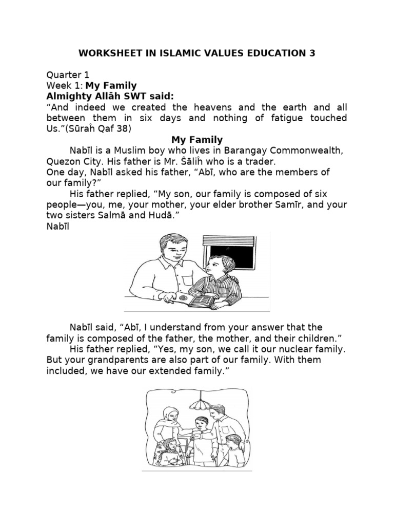 Worksheet in Islamic Values 3 Q1 2 | PDF | Allah | God In Islam