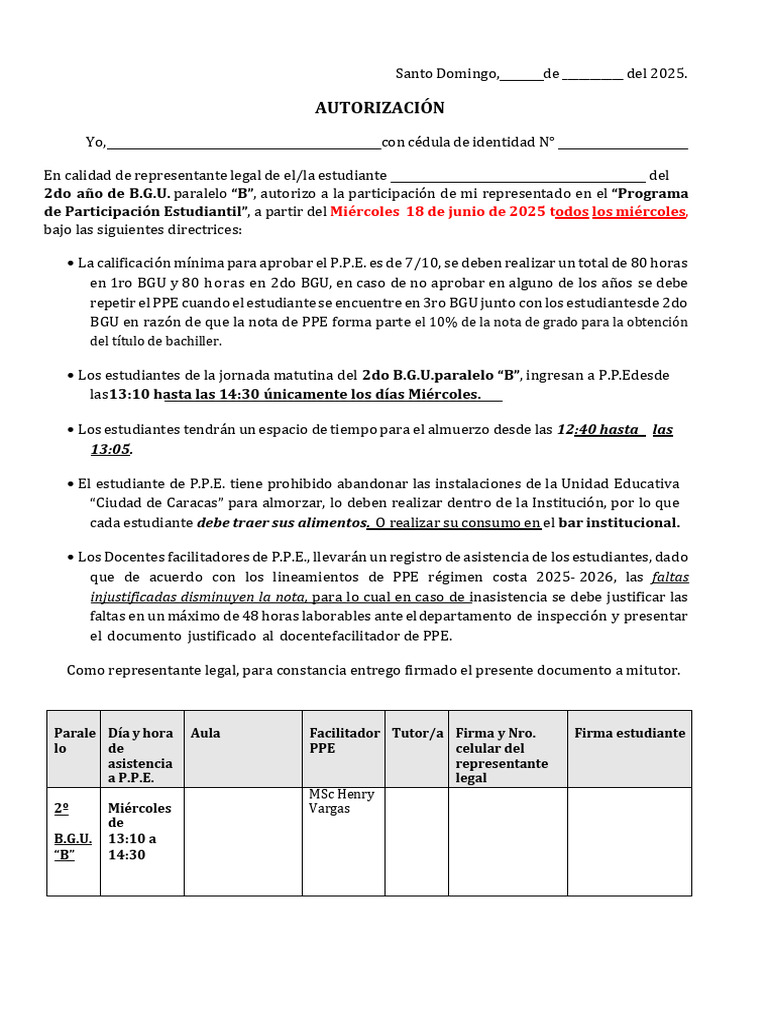 Acta Ppe 2do Bgu B | PDF