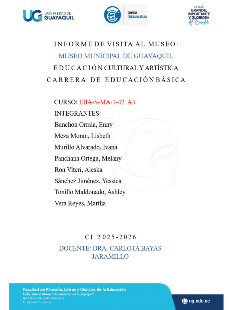 Visita al Museo Municipal de Guayaquil | PDF | Museo | Experiencia