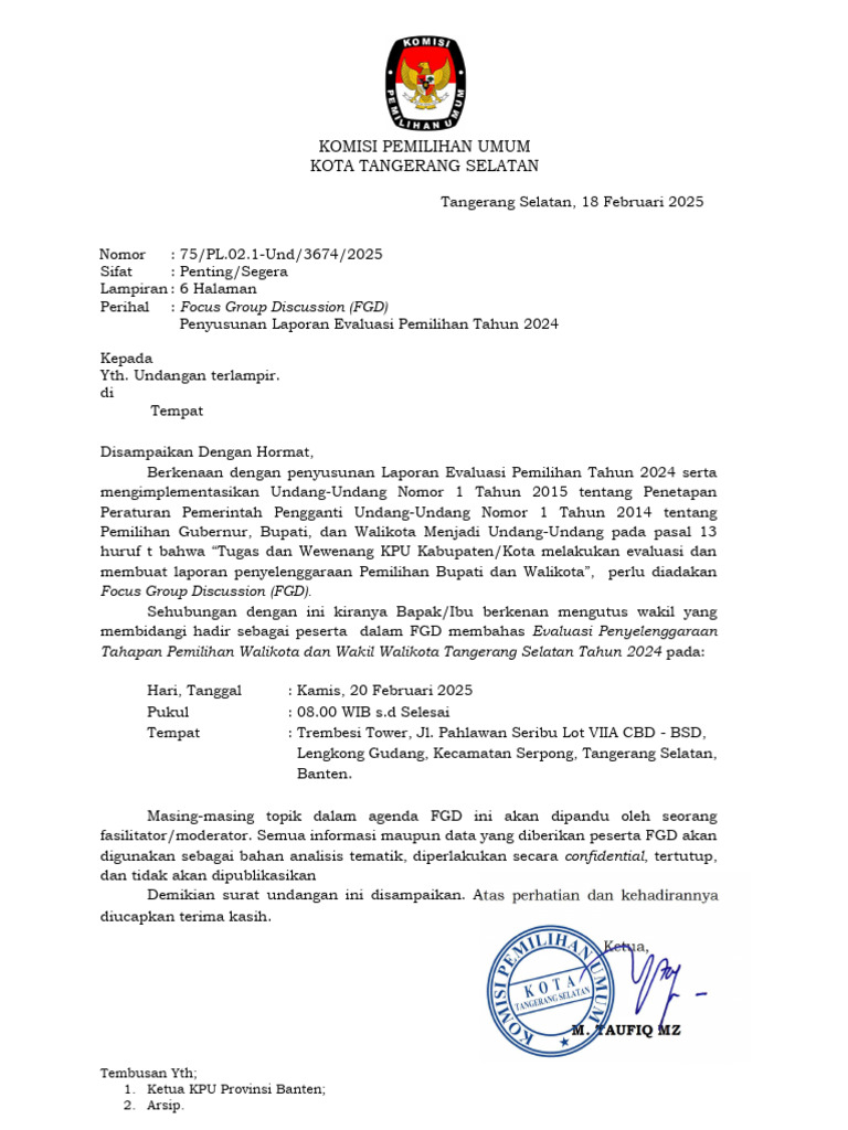 Surat Undangan FGD - 20022025 | PDF