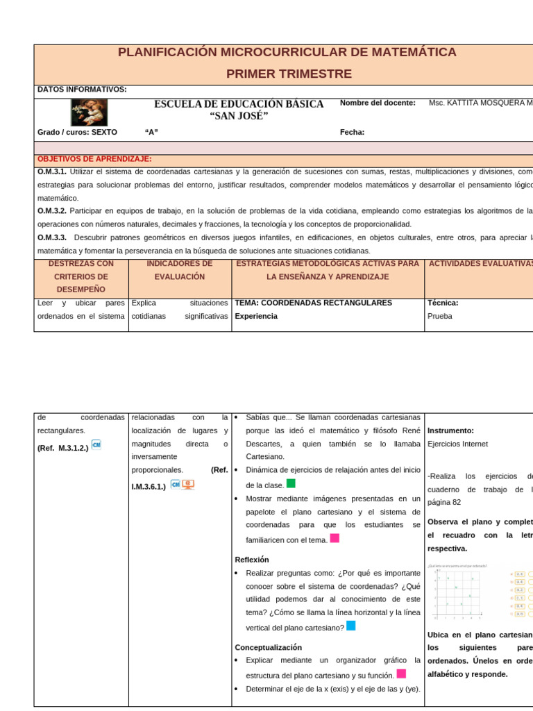 6to - Mate - 1er - Trimestre Kattita | PDF | Multiplicación | Matemáticas