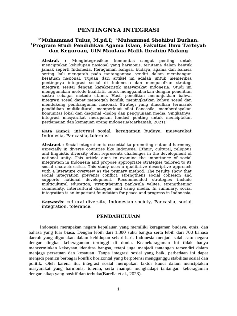 Pentingnya Integrasi | PDF