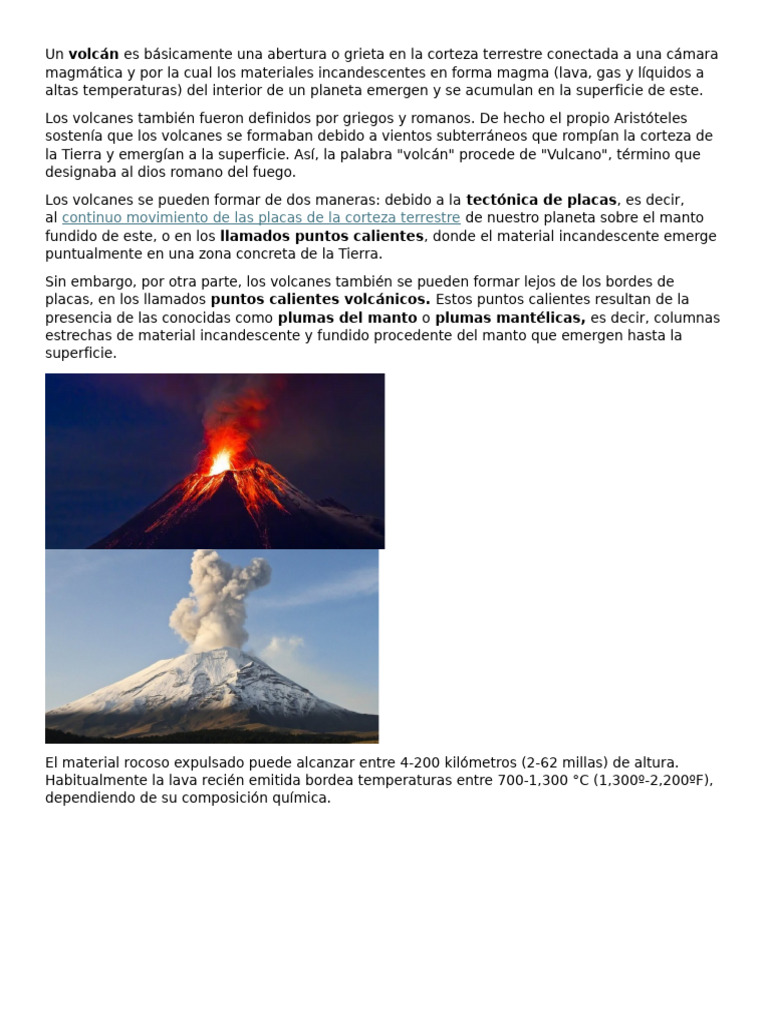 Volcan | PDF | Volcán | Tipos de erupciones volcánicas