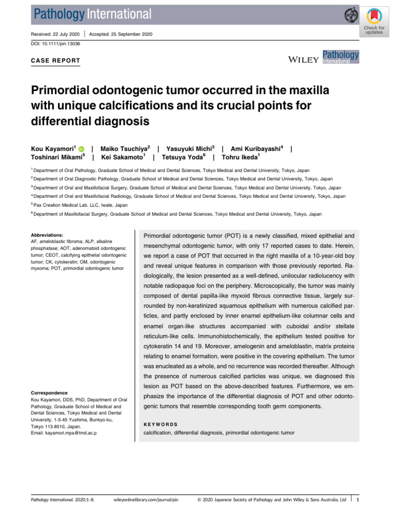 Tumor Primoridal | PDF | Epithelium | Anatomy