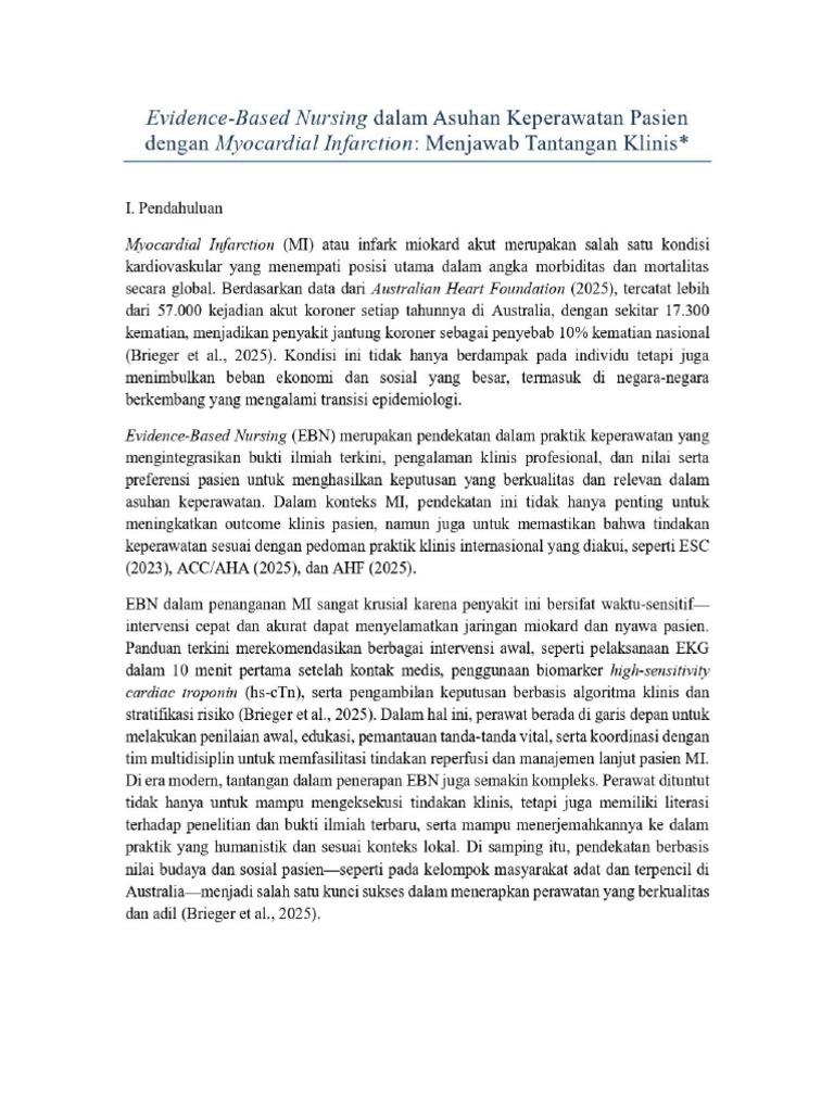Evidence-Based Nursing Dalam Asuhan Keperawatan Pasien Dengan Myocardial Infarction (2) | PDF