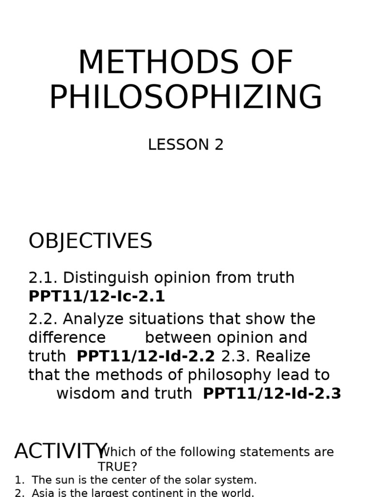 Methods of Philosophizing | PDF | Truth | Argument