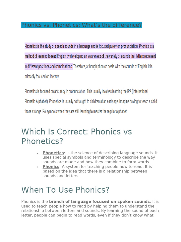 Phonetics and Phonics | PDF | Phonics | Phoneme