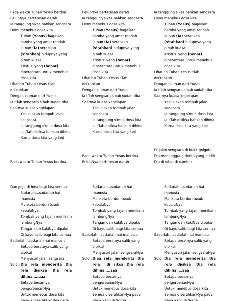 Pada Waktu Tuhan Yesus Berdoa | PDF