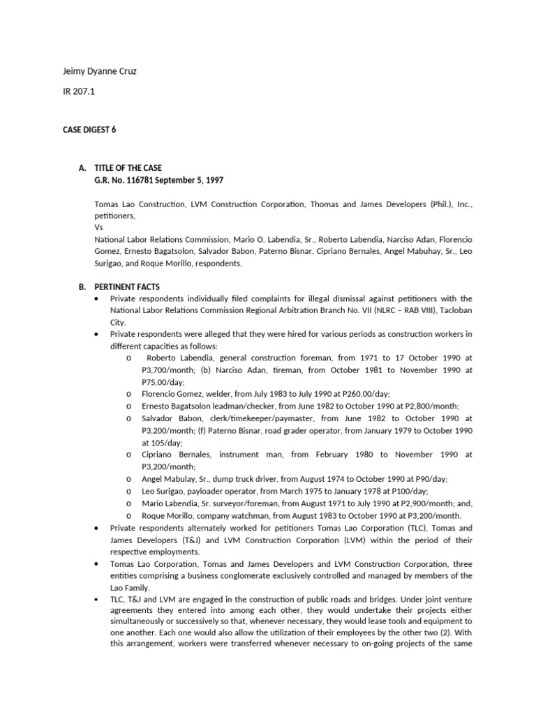 Case Digest 5 - gr116781 - 09051997 - Jeimy Dyanne Cruz | PDF ...