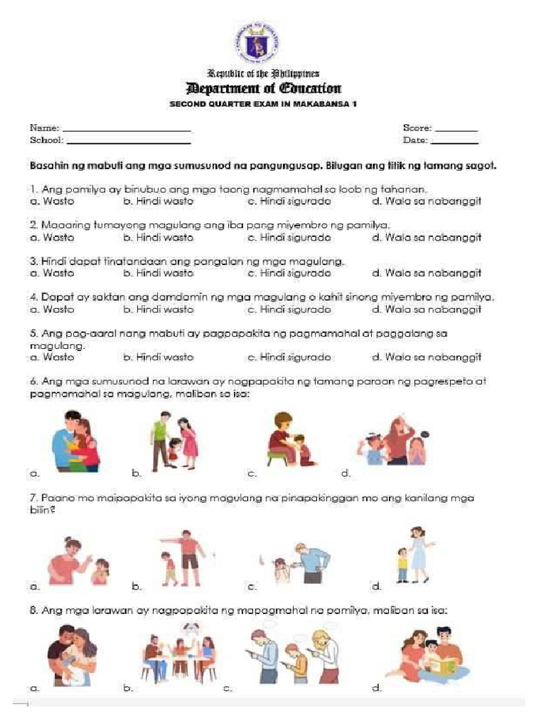 2nd Quarter Exam | PDF