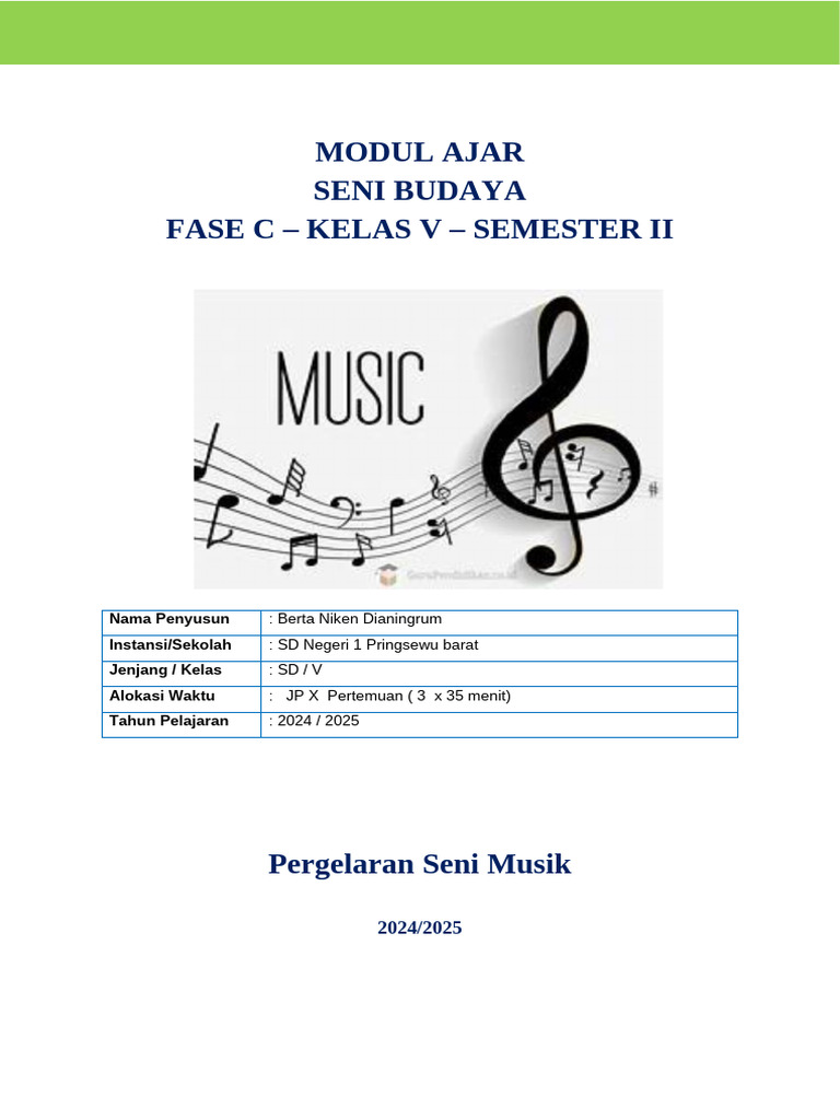 6.-Modul-Ajar-Seni-Budaya-Fase-C-Kelas-5-Seni-Musik-modulmerdeka.com_ | PDF